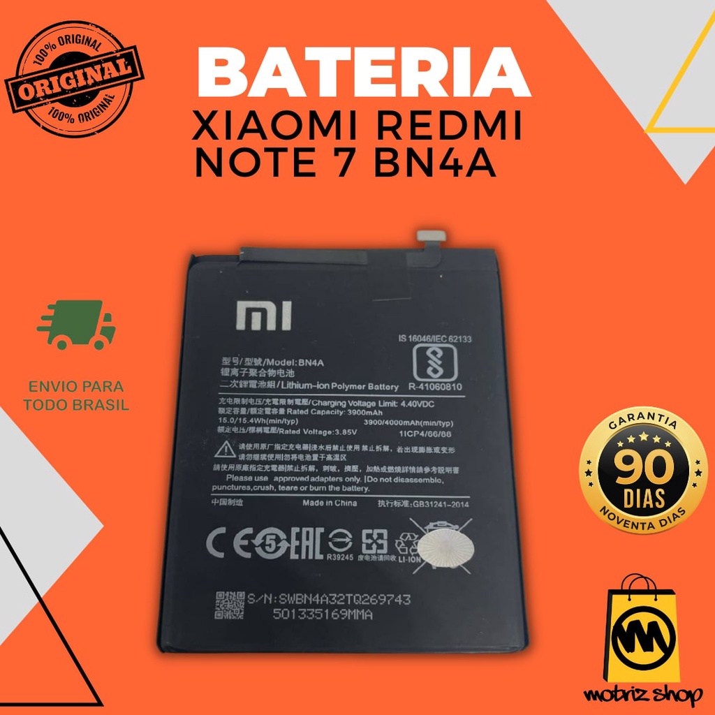 Bateria Xiaomi Redmi Note 7 BN4A Original - Escorrega o Preço