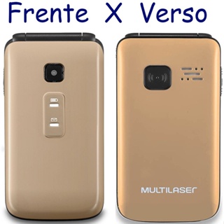 Celular Idoso Bluetooth Flip Vita Multilaser Dourado Rádio Fm Abre e Fecha 2G 32gb | Shopee Brasil