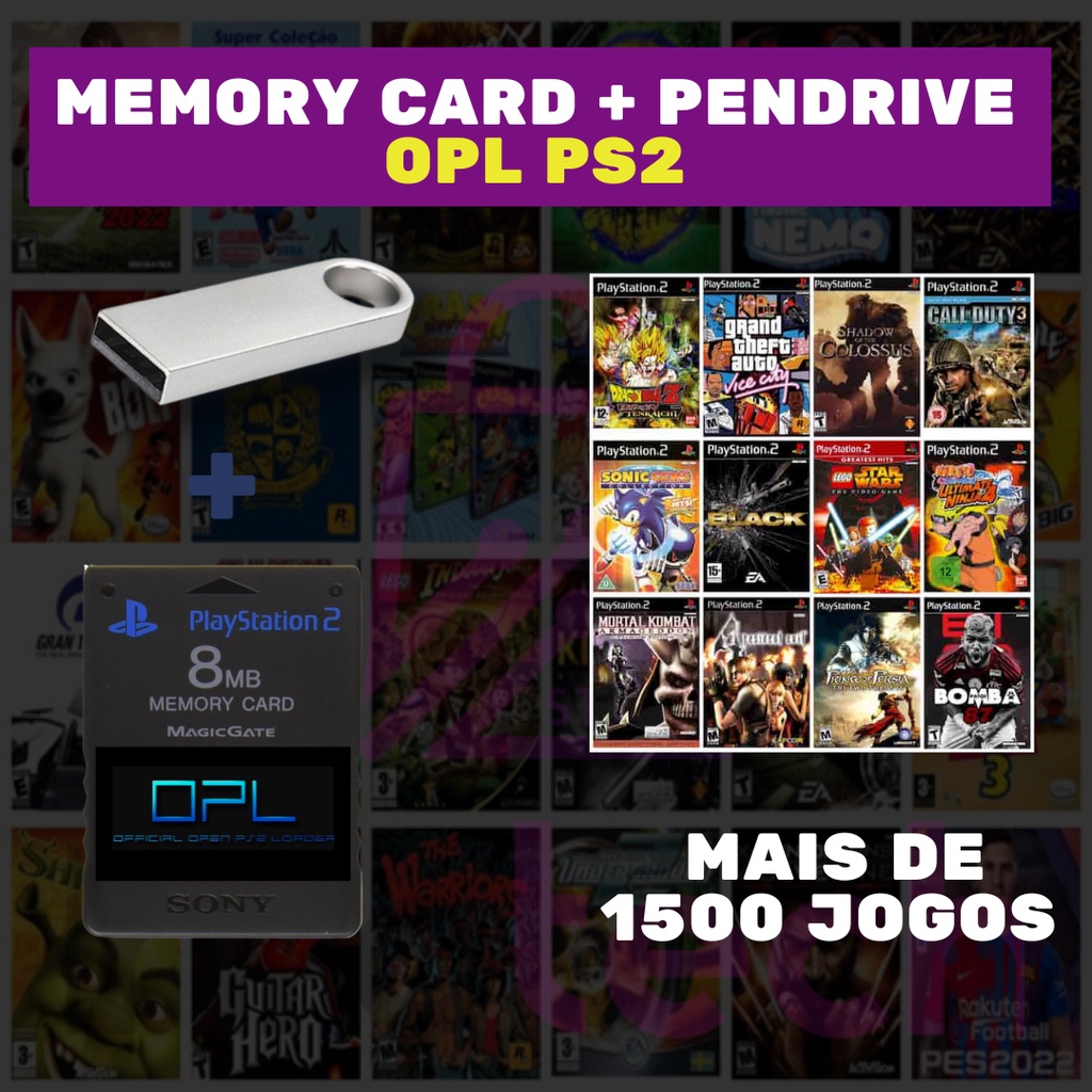 Memory Card e Pendrive para Ps2 + OPL - Escorrega o Preço