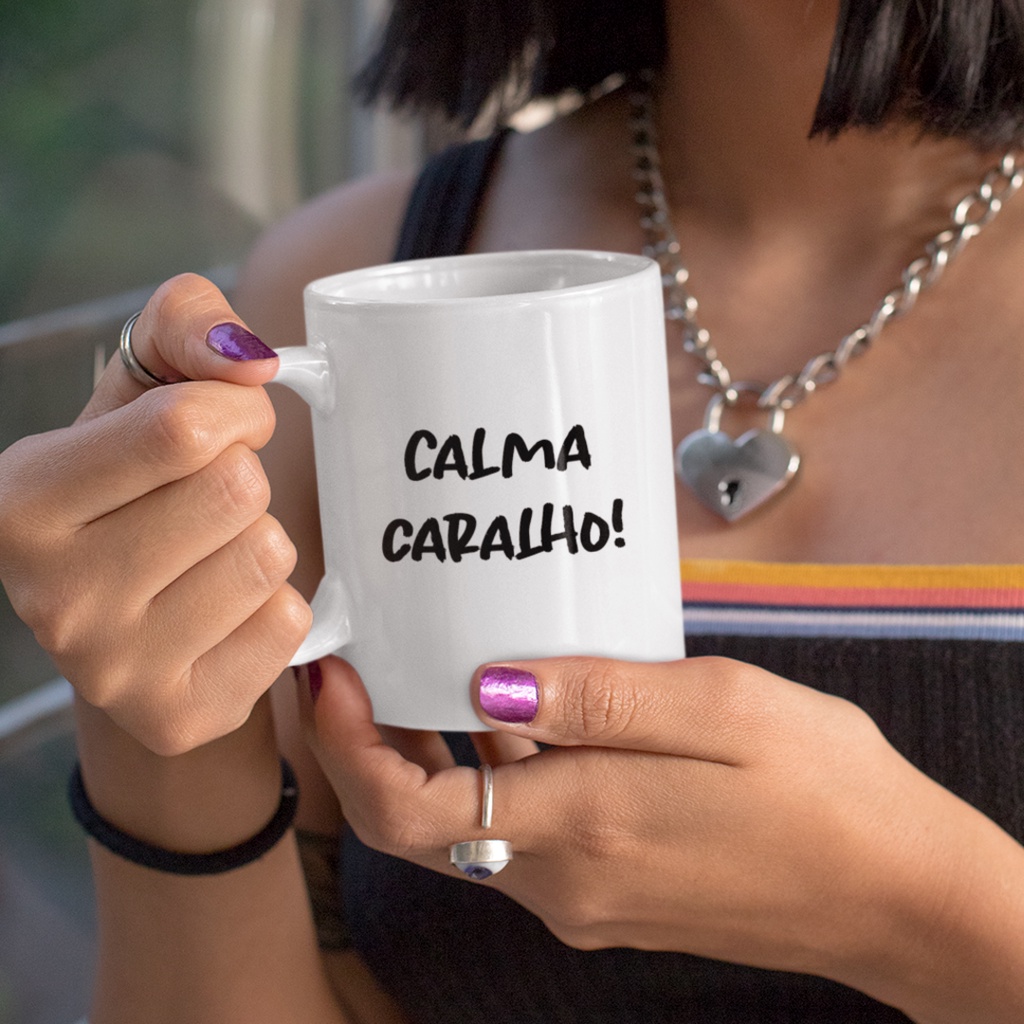 Caneca CALMA porcelana 325ml porcelana premium personalizada | Shopee ...