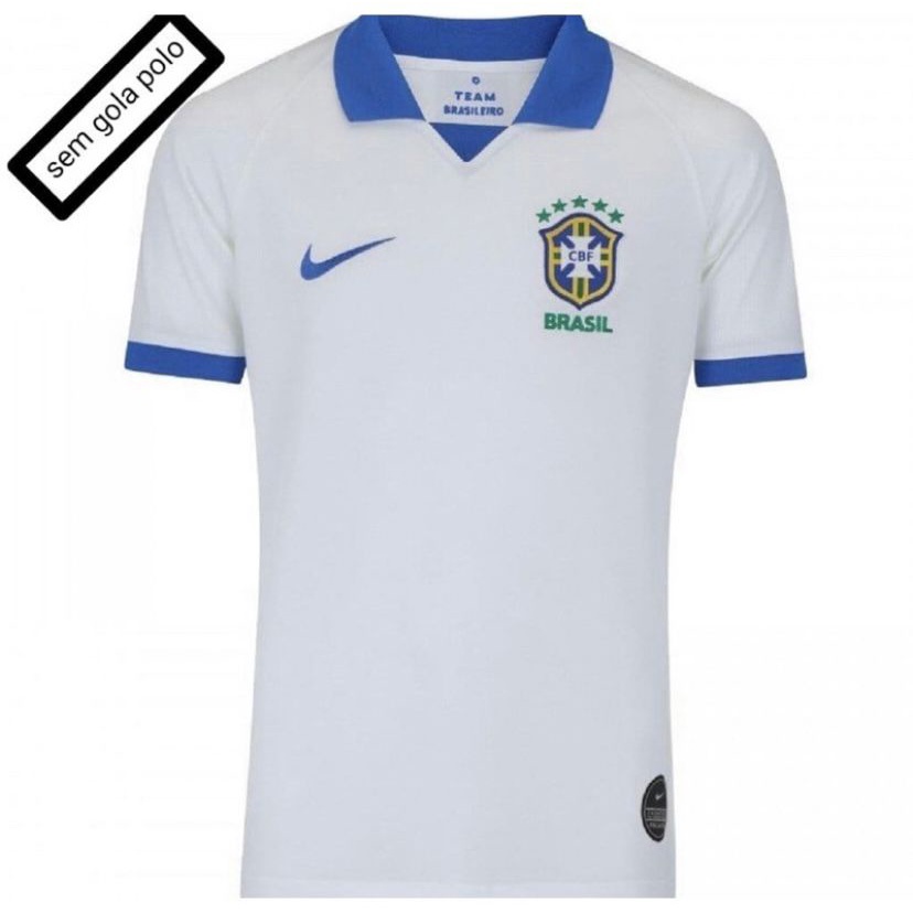 Camisa Camiseta do Brasil Branca Top De Linha | Shopee Brasil