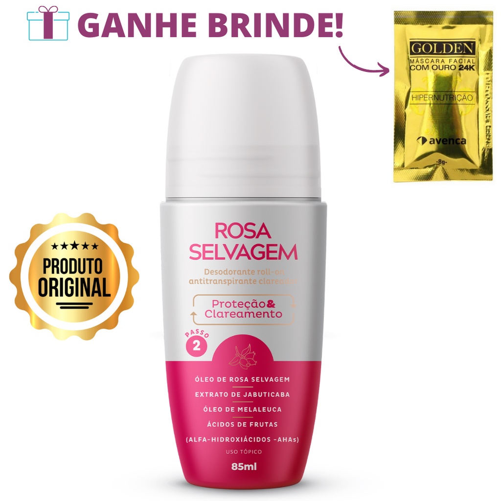 Rosa Selvagem Desodorante Roll-on Antitranspirante Clareador - 85ml ...