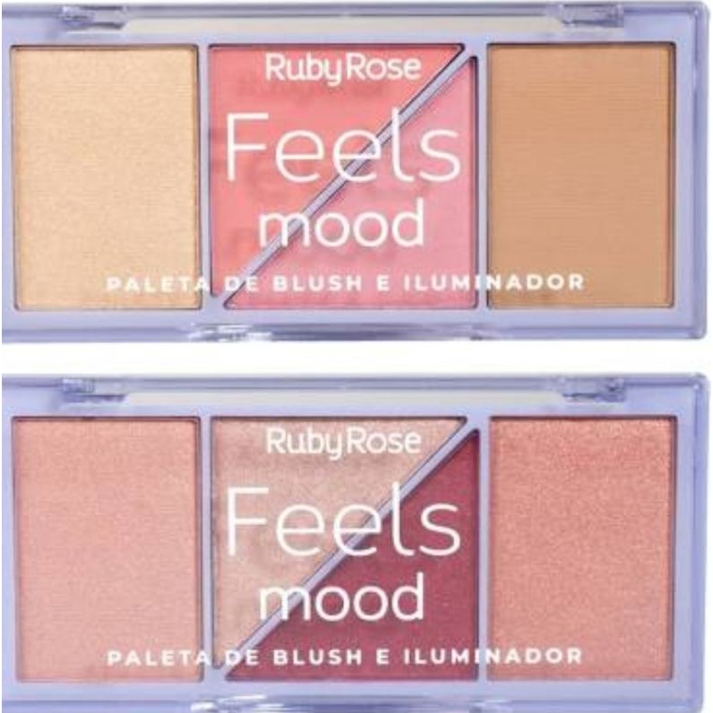 Paleta de Blush e Iluminador Feels Mood Ruby Rose | Shopee Brasil