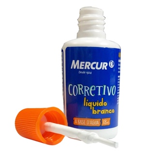 Corretivo Escolar Liquido Branco 18 Ml Mercur Unidade | Shopee Brasil