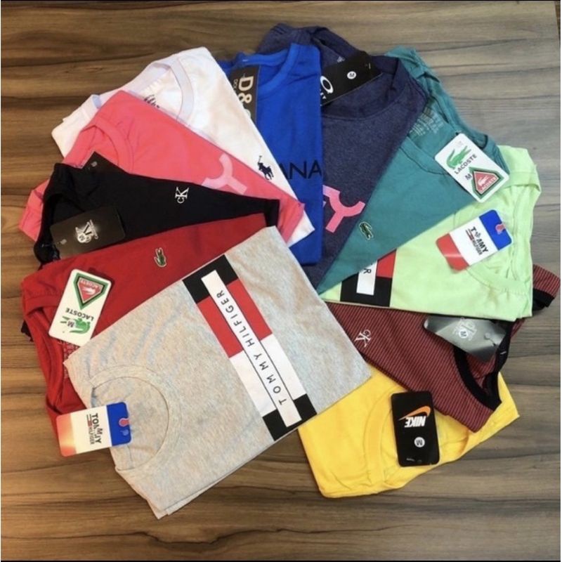 Kit 4 Camisas Masculina Malha Premium Multimarcas | Shopee Brasil