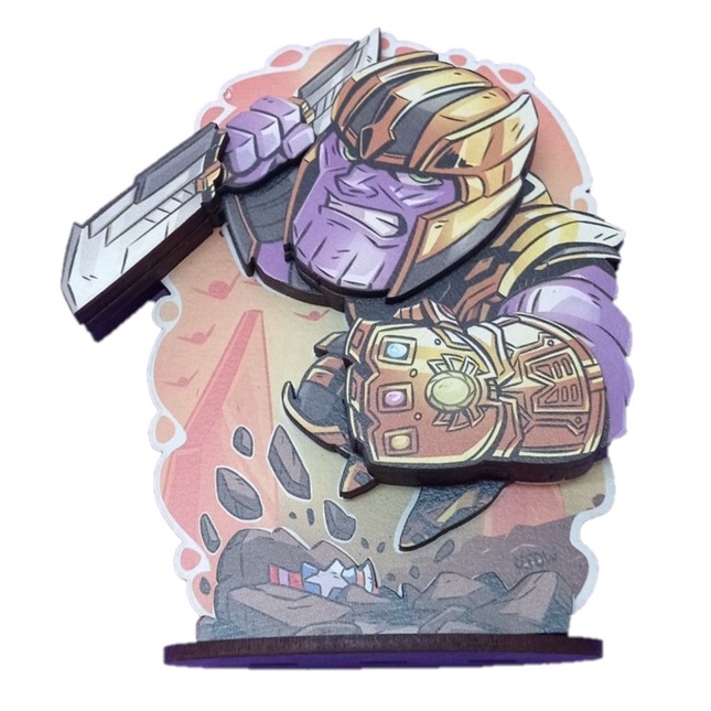 Totem 3D Thanos Vingadores Marvel Display Stand Herois Hq Mdf 14cm ...