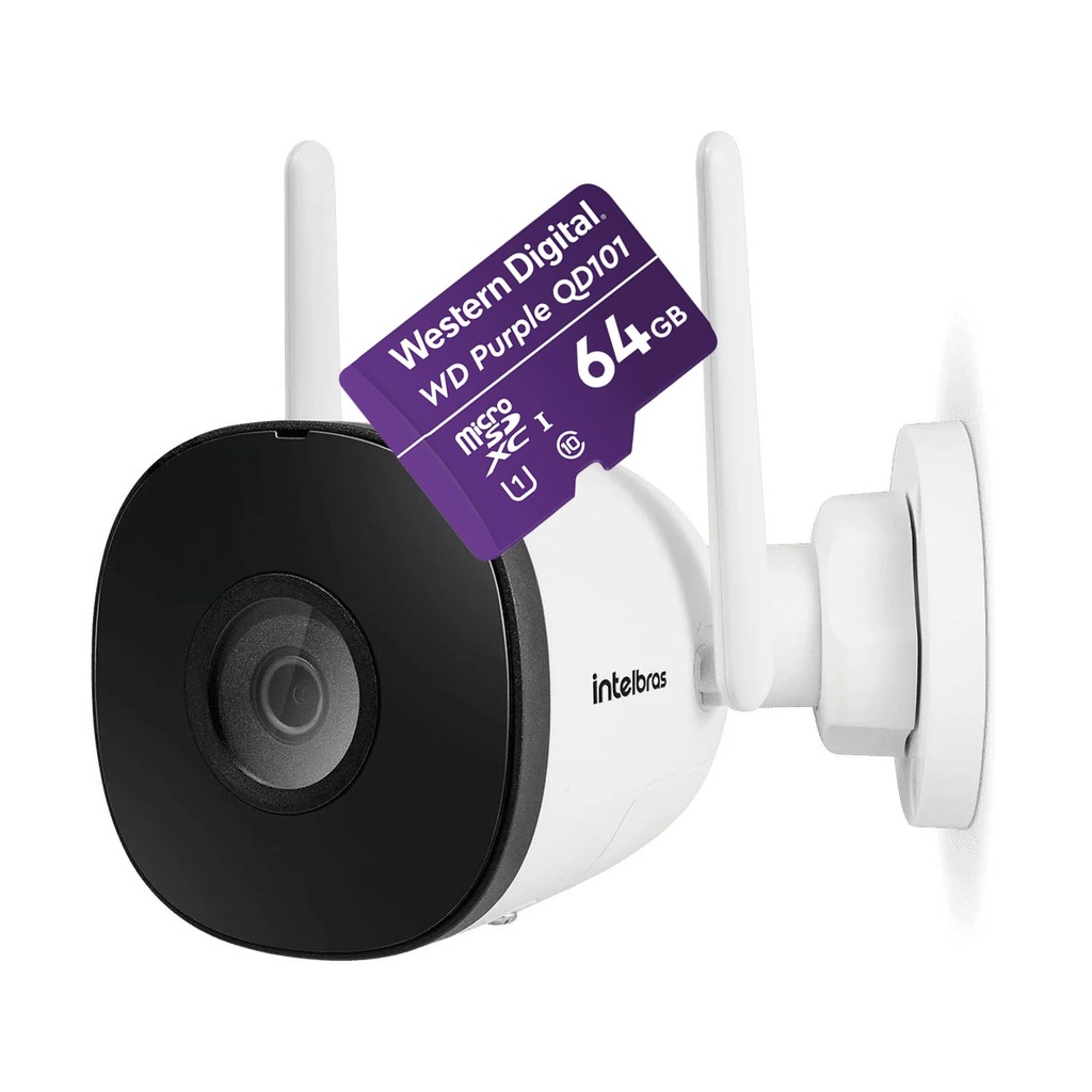 KIT CAMERA MIBO INFRA IM5 S-C WIFI FULL HD COM MICROSD 64GB - INTELBRAS ...
