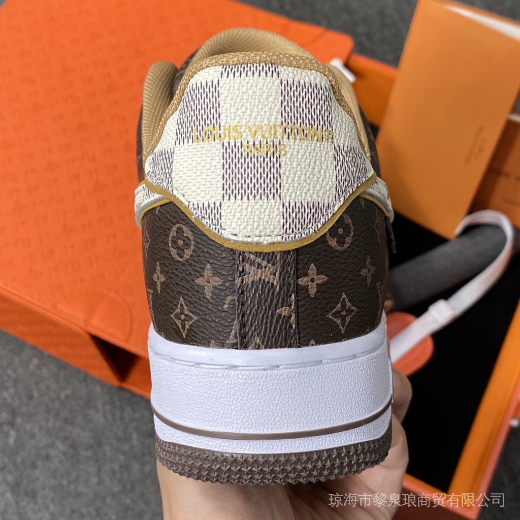 Nike Air Force 1 Bass Louis Vuitton Monograma Marrom Damier Azur Edição ...