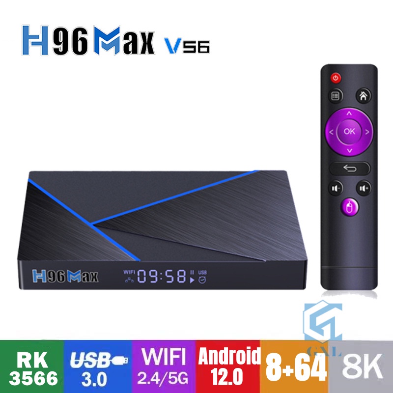 H96 MAX V56 RK3566 12 dual-frequency Gigabit 8K BOX - Escorrega o Preço