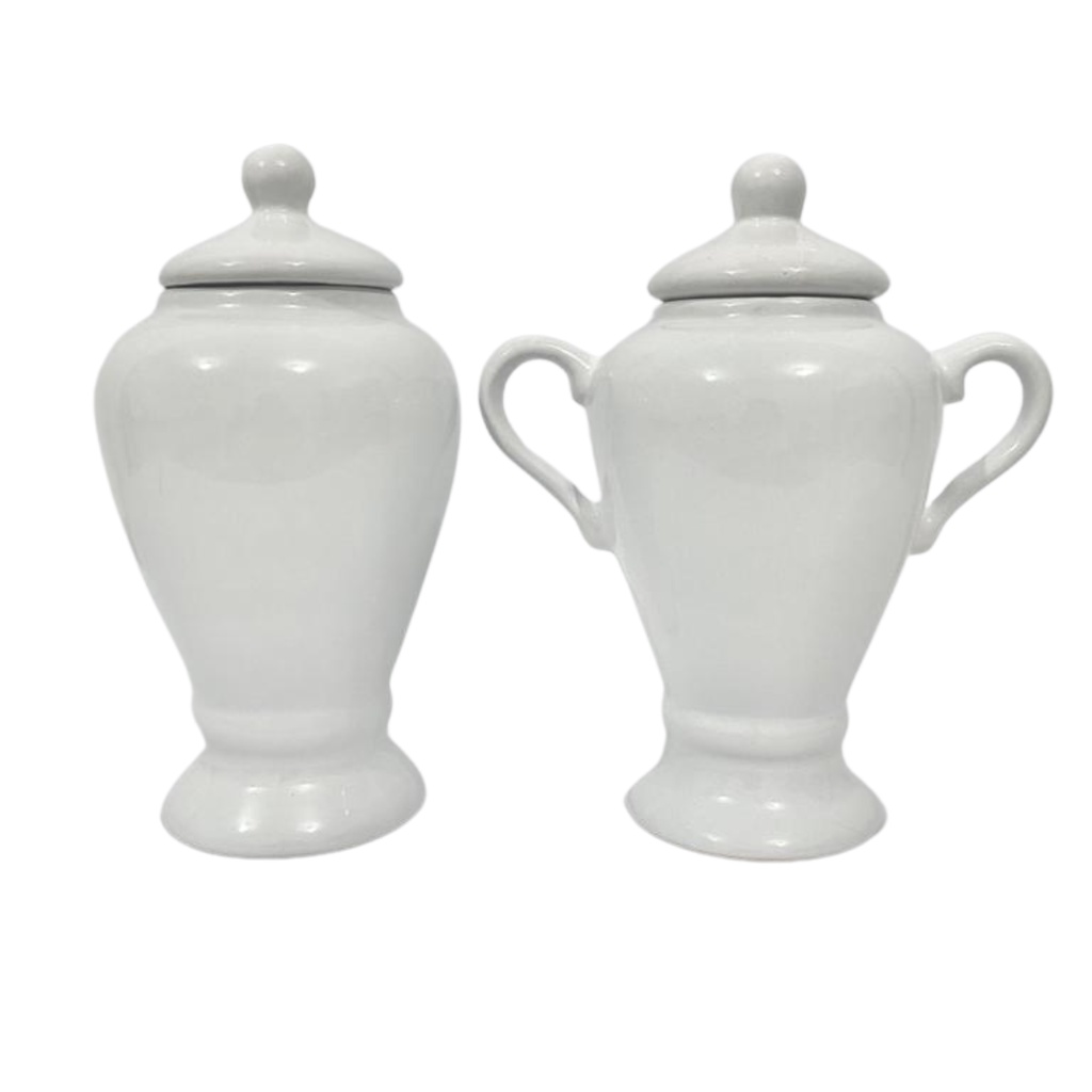 Kit 2 Quartinhas Branca Louça 20 cm C/ e S/ Asa Orixás | Shopee Brasil