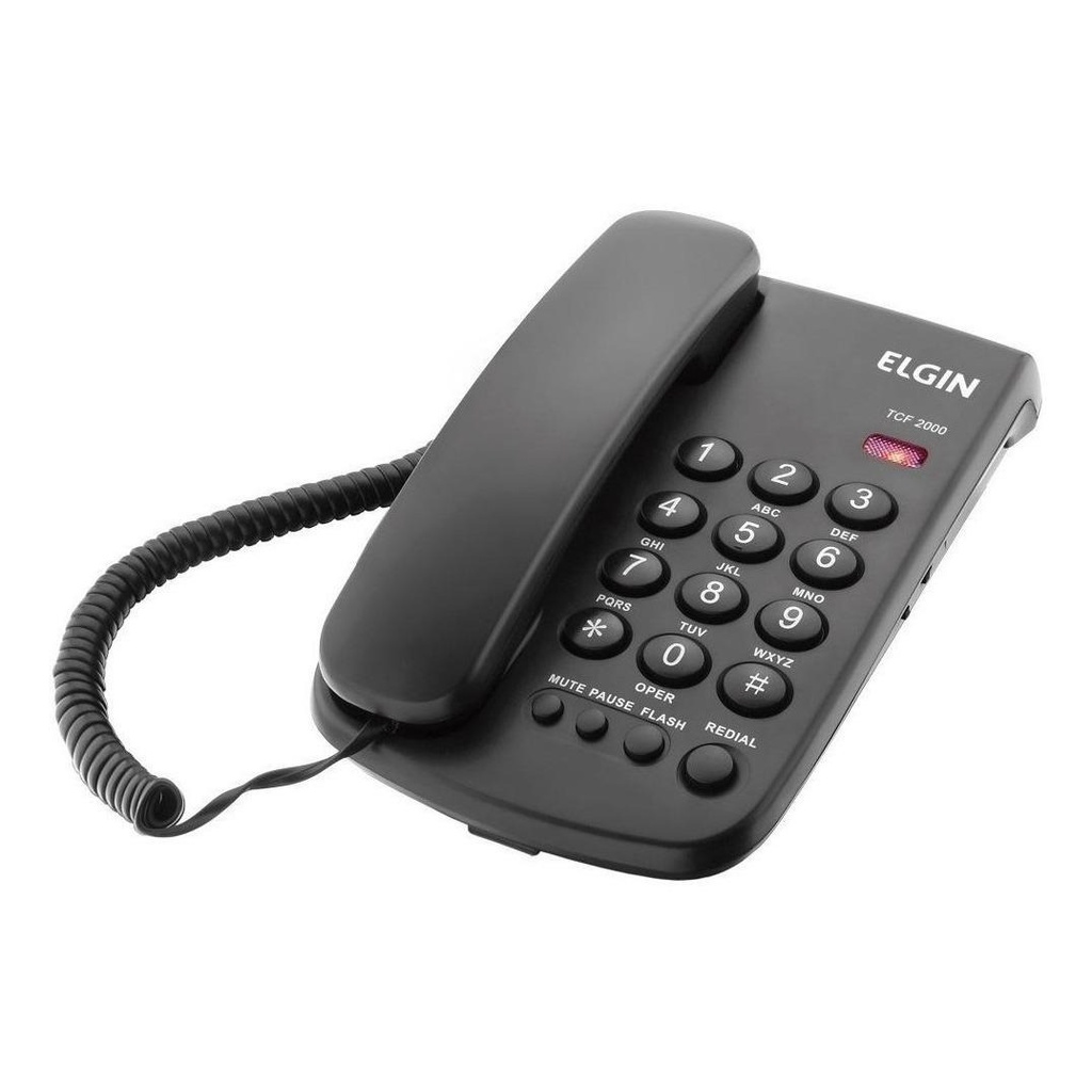 Kit 4 Telefones Fixo Multifuncional Com Fio TCF 2000 Preto - Elgin ...
