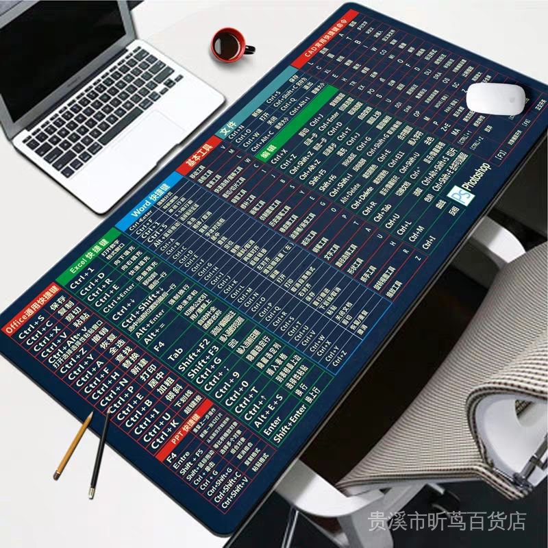 Mouse Pad Extra Grande Espessado Escritório PS Ppt Excel Chaves Atalho ...
