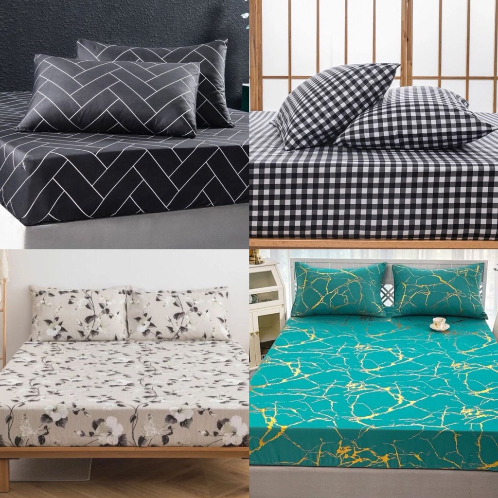 Jogo De Lençol 3 Peças Com Elástico Casal Padrão Estampado Promoção ...