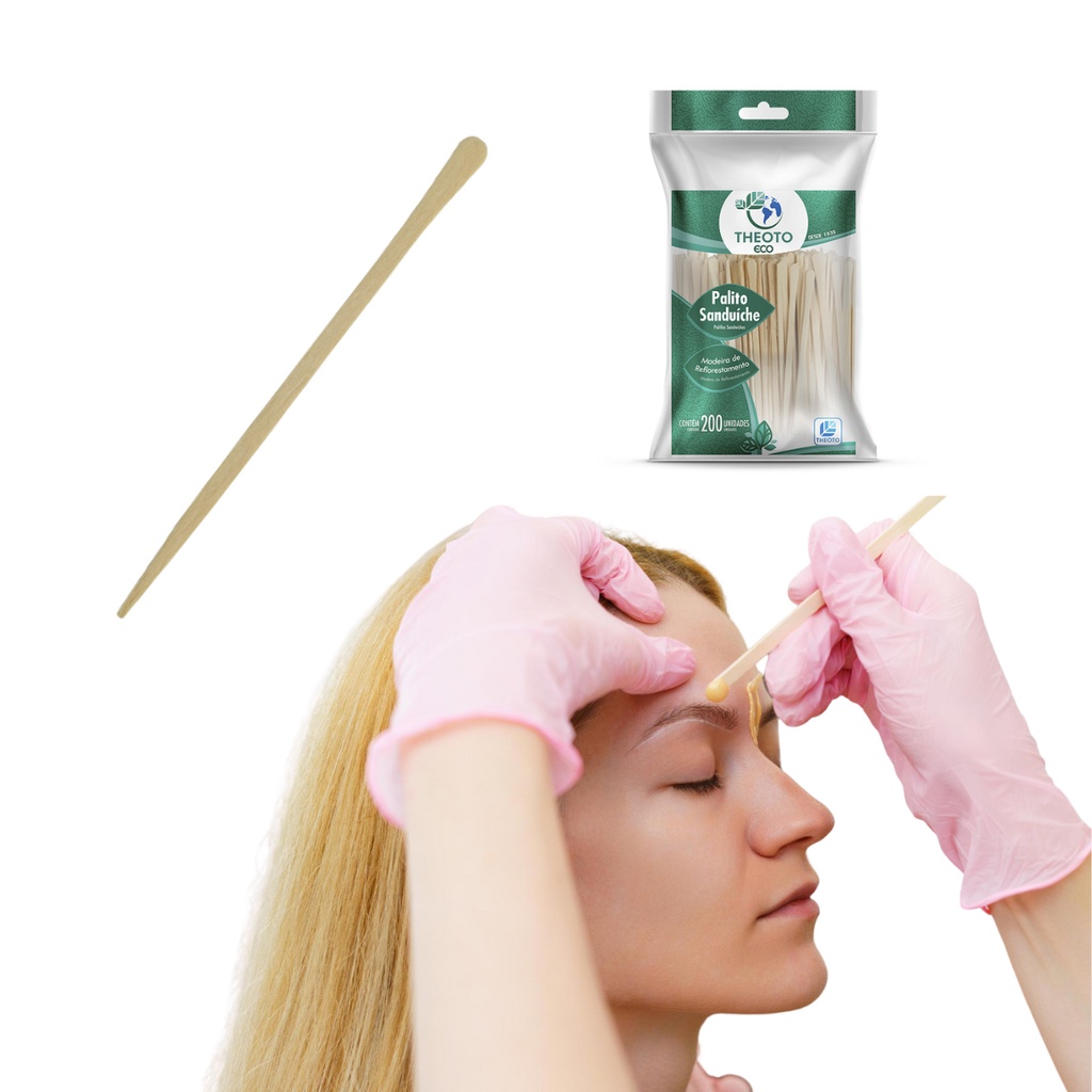 Palito Espátula Mini Depilação Facial Theoto - 200 Unidades | Shopee Brasil