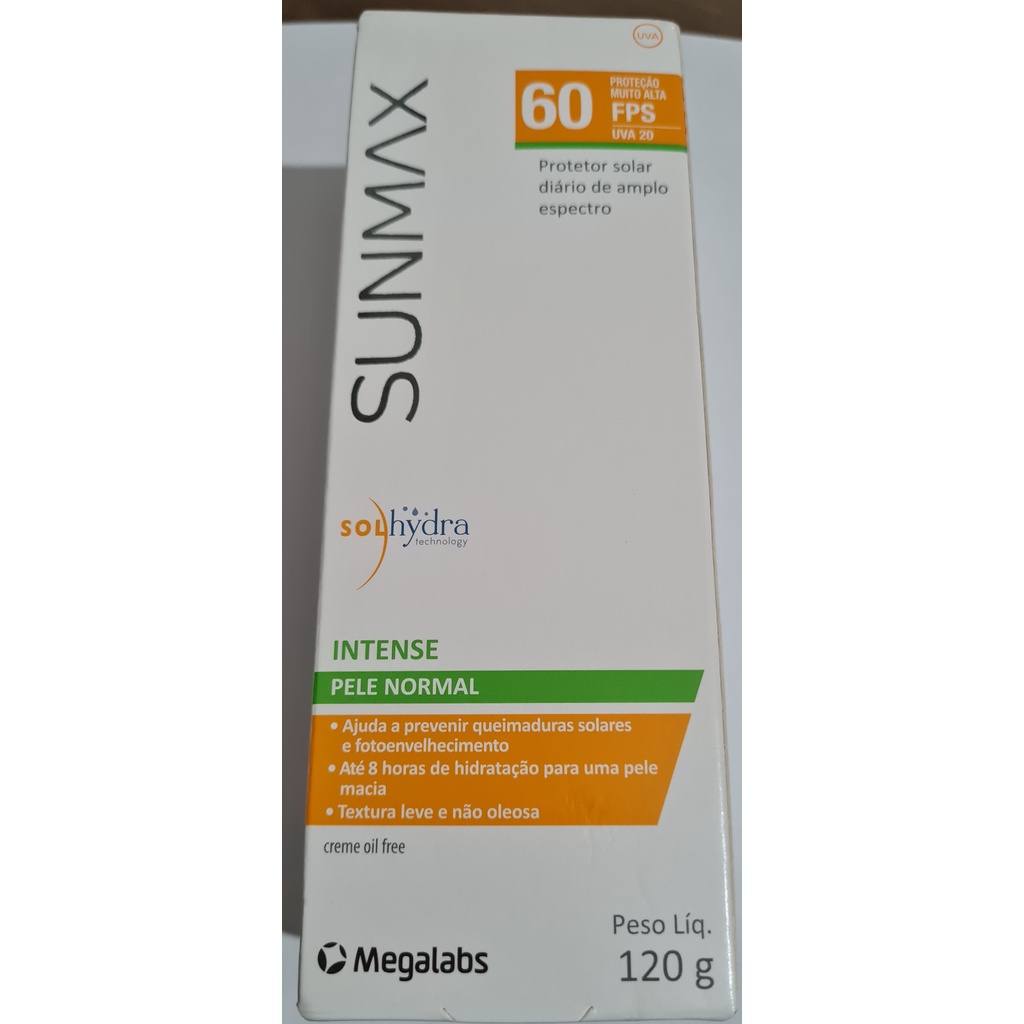 Sunmax Intense Fps 60 - Protetor Solar Facial 120g | Shopee Brasil