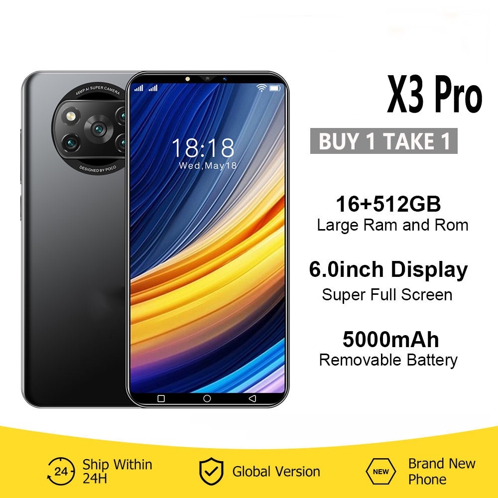 X3 Pro 16 + 512GB 5G Android 11 Smartphone Dual SIM | Shopee Brasil