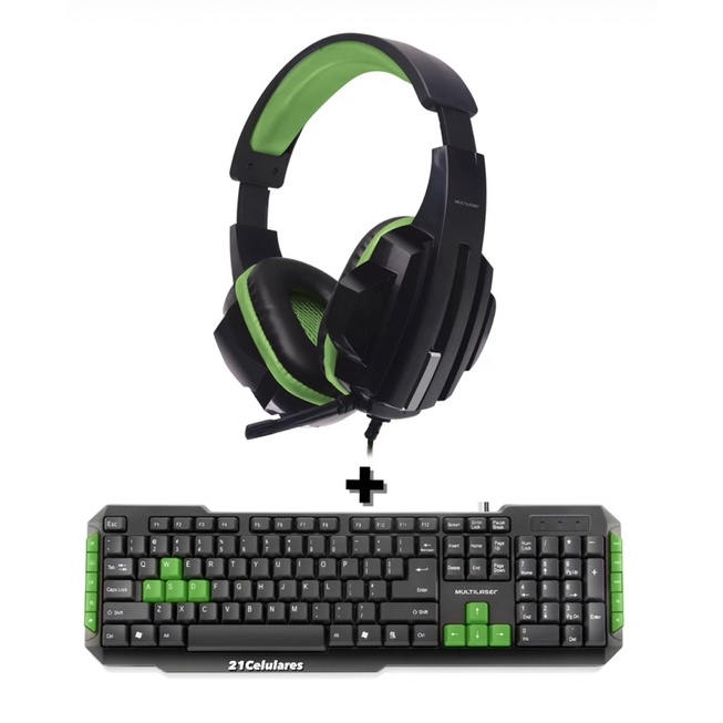 Kit Gamer Teclado Usb + Headset Com Microfone Multilaser | Shopee Brasil