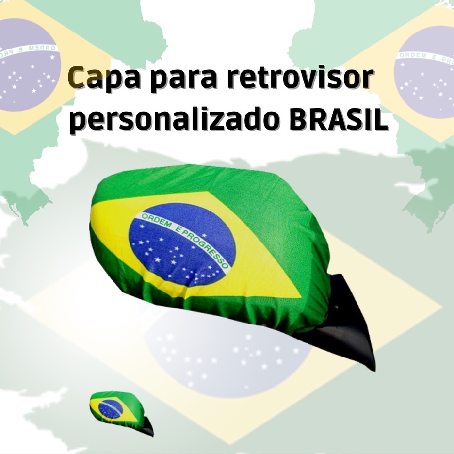Capa Brasil Retrovisor Bandeira Copa Do mundo de Tecido | Shopee Brasil