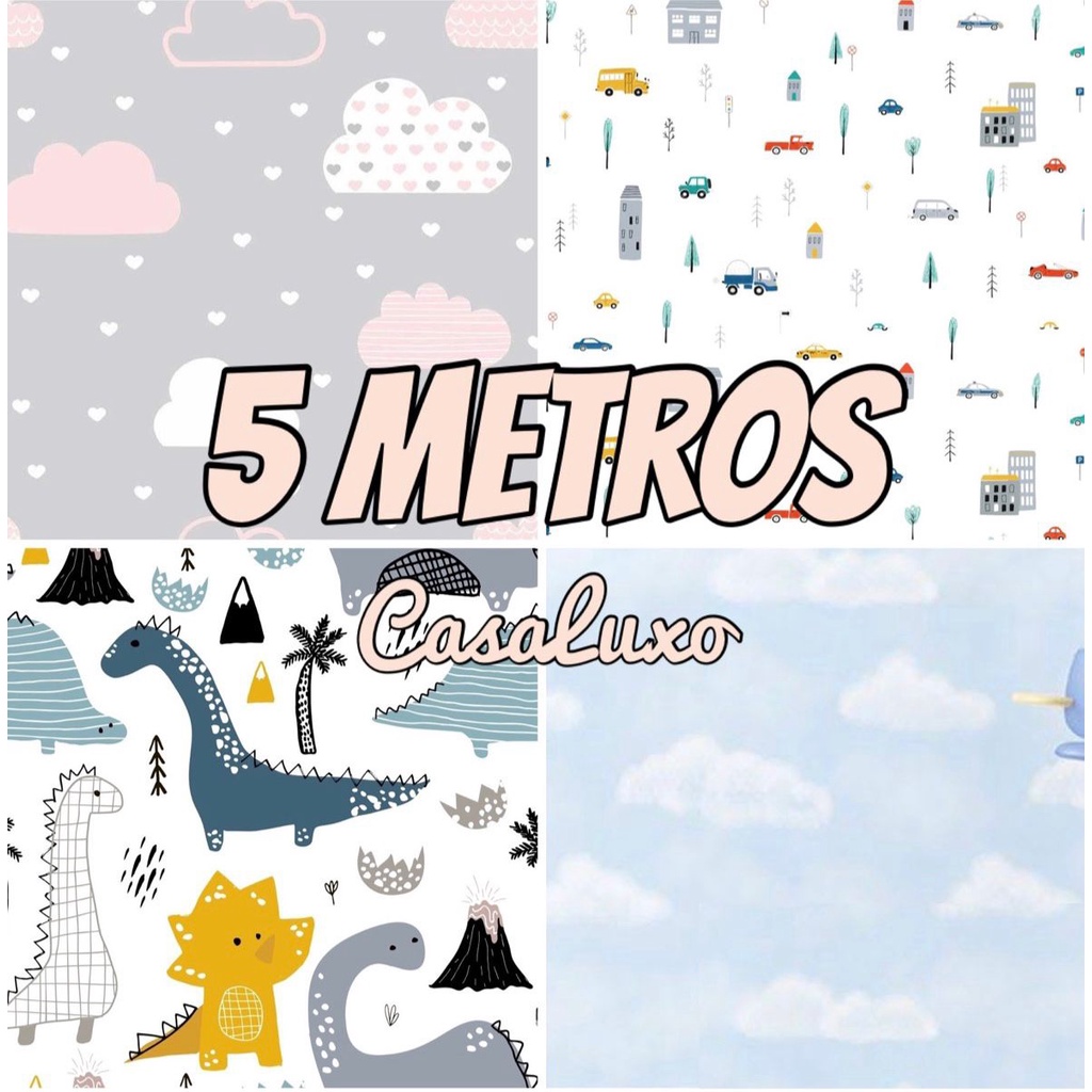 Papel De Parede Infantil 3d 5 Metros X 45cm Auto Adesivo Auto Colante