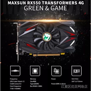 MAXSUN AMD Radeon RX 550 Placa De Vídeo GPU Completa Para PC Gamer ...