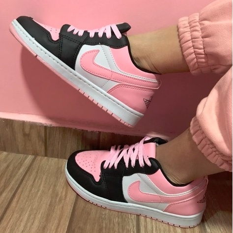 Tenis Air Jordan 1 Low Feminino Cano Baixo Novas Cores Rosa Bebe ...