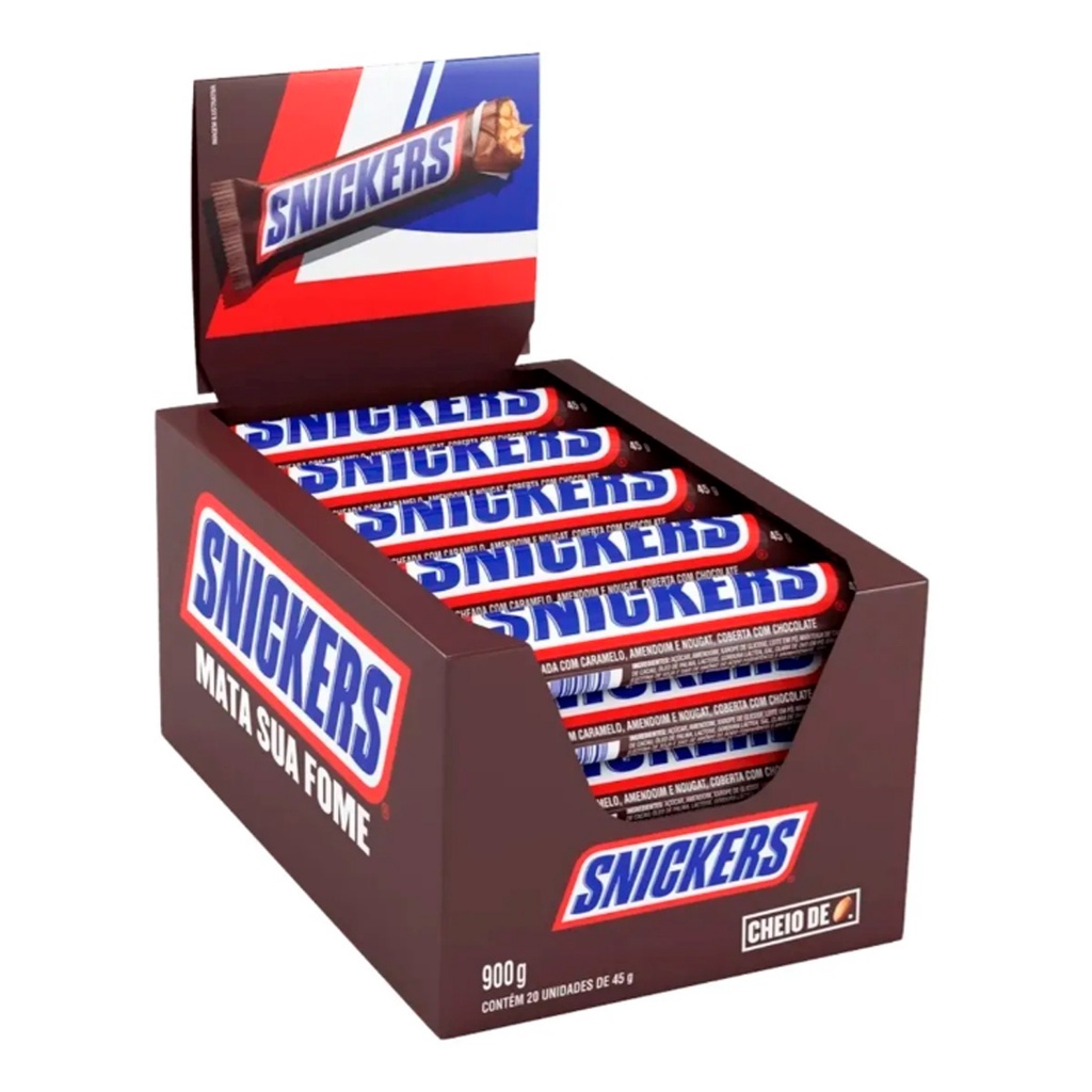 Snickers Original 900g (20 unidades de 45g) - Escorrega o Preço