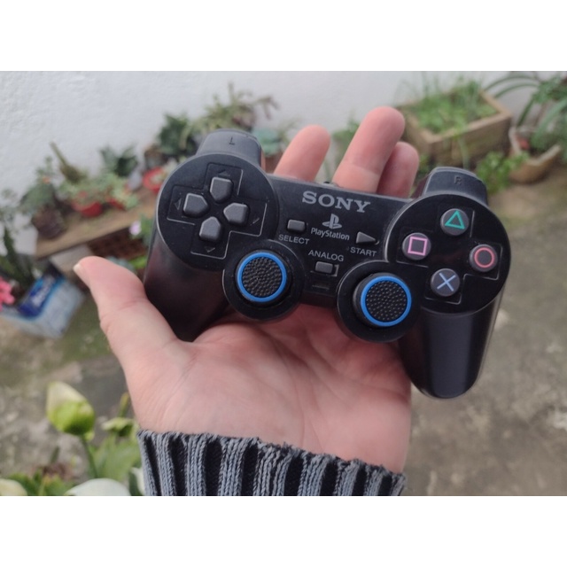 Controle Ps2 100% Original Dualshock 2 Serie A + Grips Azul - Testado ...