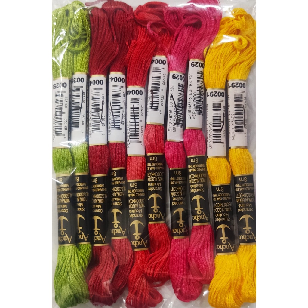 LINHA MEADA ANCHOR KIT COM 10 UNIDADES CORES SORTIDA (cores que não ...