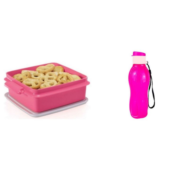 Tupperware Kit Tupper pote Lichia + Eco Tupper garrafa 500 ml Rosa Fluo ...
