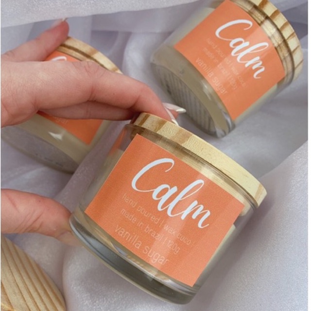 Vela Calm | Aroma Cascas e Folhas | Vegetal e Decorativa | Paz e ...
