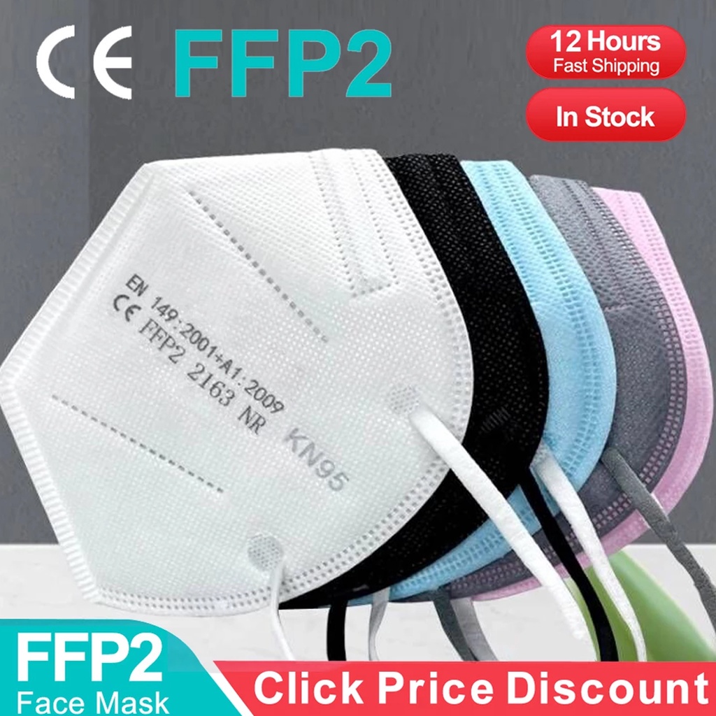 Kit C/ 100 Mascaras Kn95 Com 5 Camadas De Proteção E Chip Nasal N95 ...