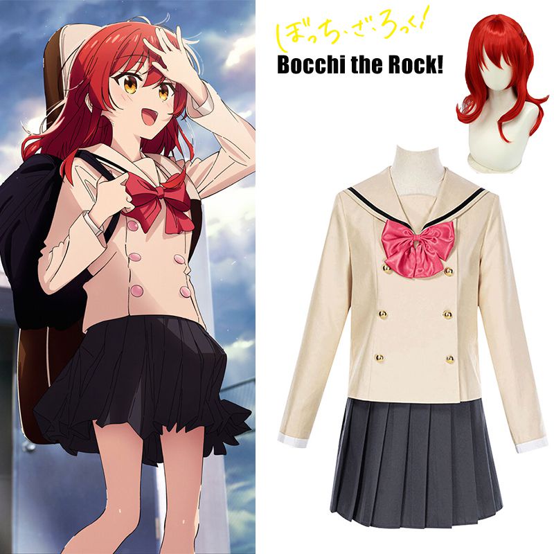 Japan Bocchi The Rock Cosplay Ikuyo Kita Girl Costume White Skirt ...