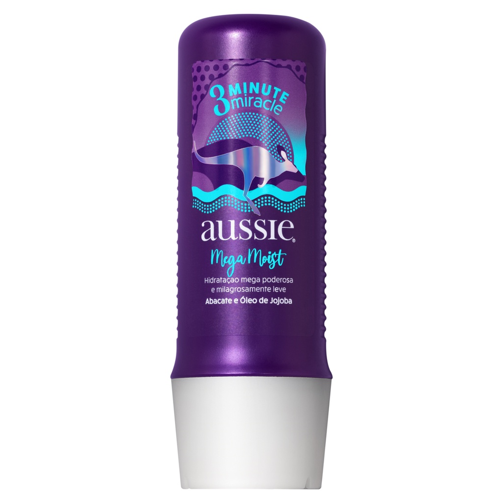 Creme de Tratamento Aussie 3 Minute Miracle Mega Moist Frasco 236ml ...