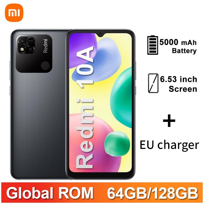 Nova versão global Xiaomi Redmi 10A 64Gb/128 10A Smartphone Octa Core 6 ...