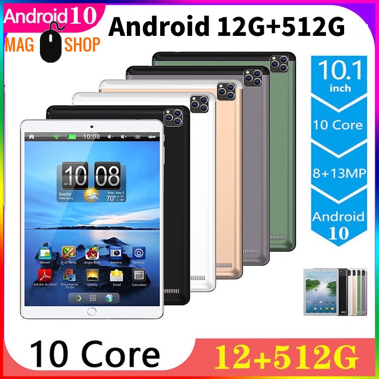Tablet P20 10,1 Polegadas PC Android 10 Núcleo 12GB + 512GB wifi ...