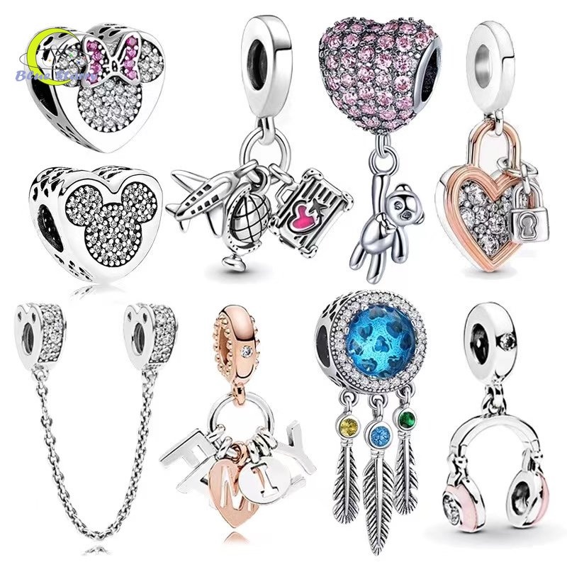 Pingente Pandora Pulseira DIY 925 Contas De Prata Charmosa Miçangas ...