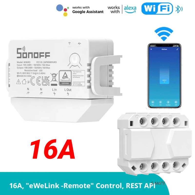 Sonoff Mini R3 16A Interruptor Inteligente Wifi Bluetooth Smart Switch ...