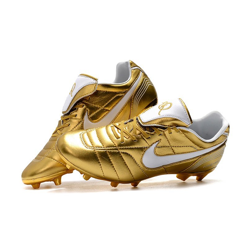 Chuteira De Futebol Gold fg 2022 Legendary Nike r10 Ouro Galvanizada ...