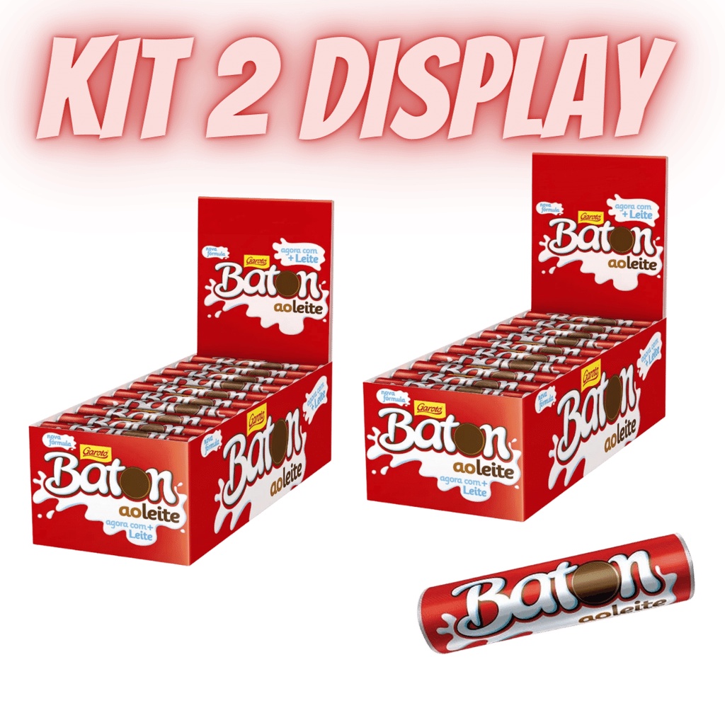 Kit 2 Caixas Display Baton Ao Leite 30un Cada | Shopee Brasil
