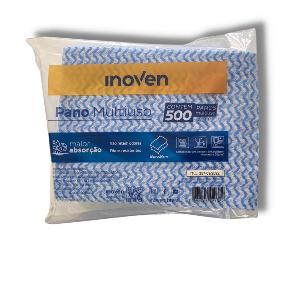 500 folhas - Pano Multiuso azul - Inoven (20x15cm) | Shopee Brasil