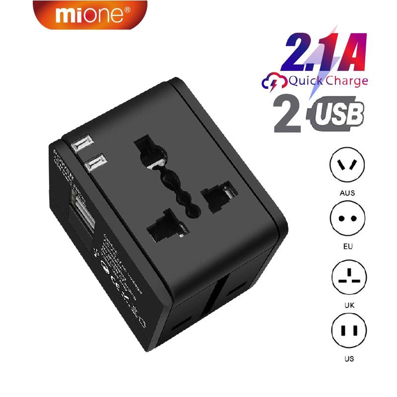 Mione Adaptador De Carregador Internacional De Viagem 2.1A Conversor De ...