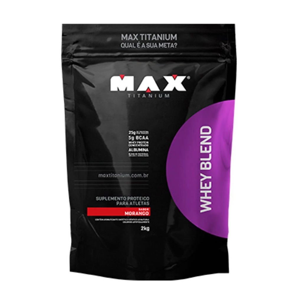 Whey Blend Sabor Morango 1,8kg - Max Titanium | Shopee Brasil
