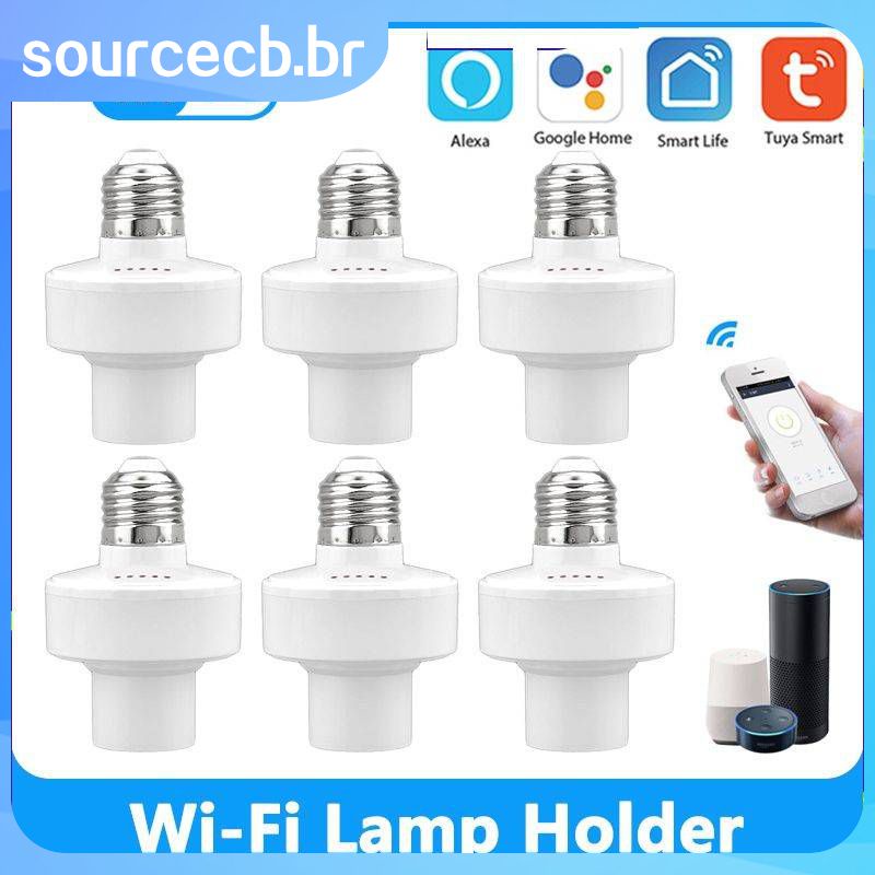 Tuya Wifi Inteligente Soquete Adaptador Suporte Da Lâmpada Led E27 E26 ...
