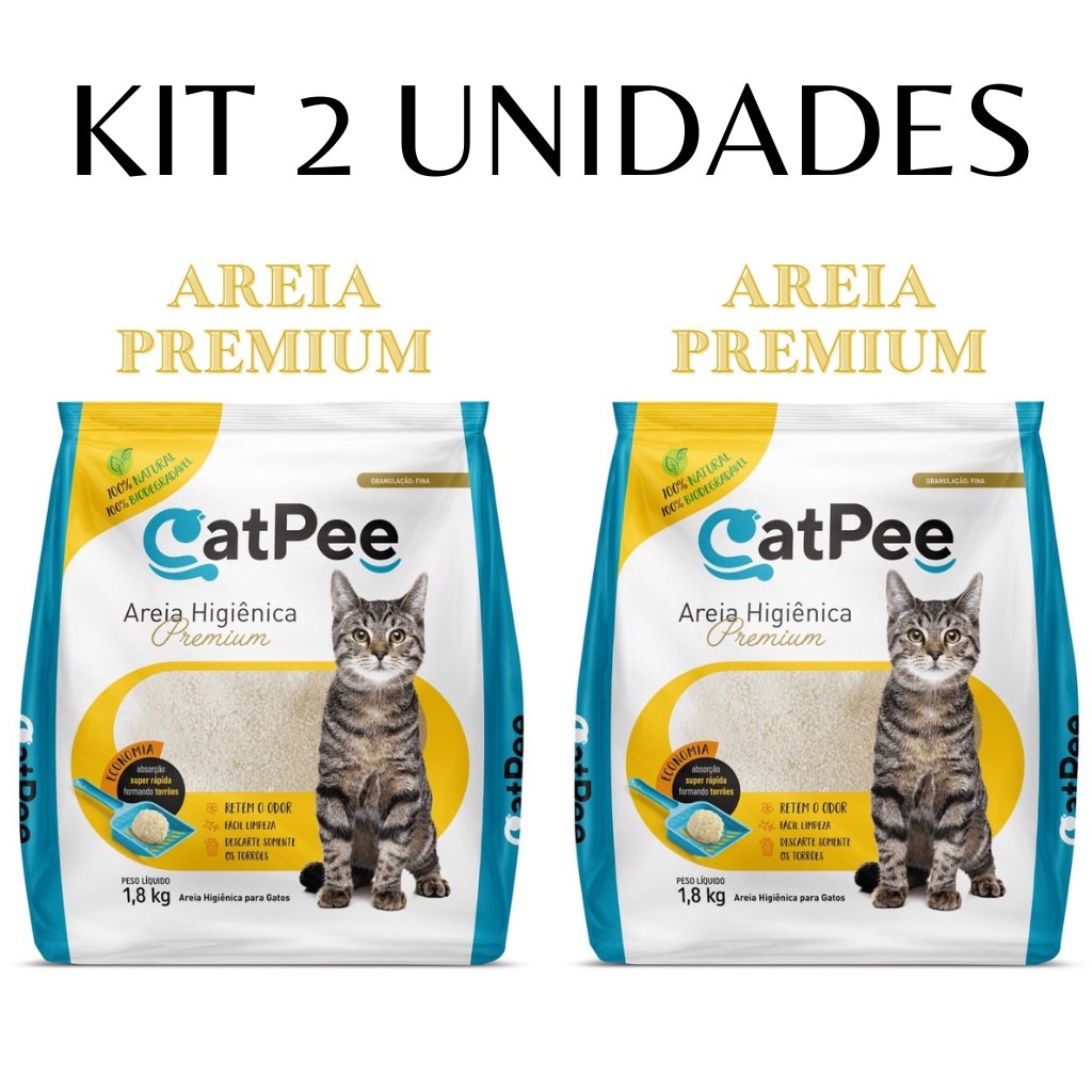 Kit 2 Areia Higiênica Pipicat Classic Grãos Finos Odor Block 4kg - Faz a Boa!