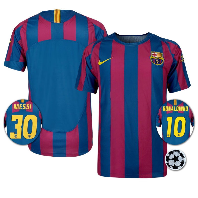 05-06 Barcelona Home Retro Jersey 2005 2006 Barcelona MESSI Camisa De ...