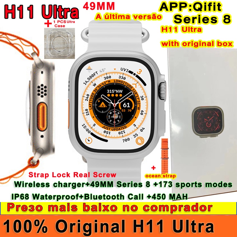 Smartwatch Original H11 Ultra 8 49mm Iwo Série 8 Nfc Bluetooth Chamada