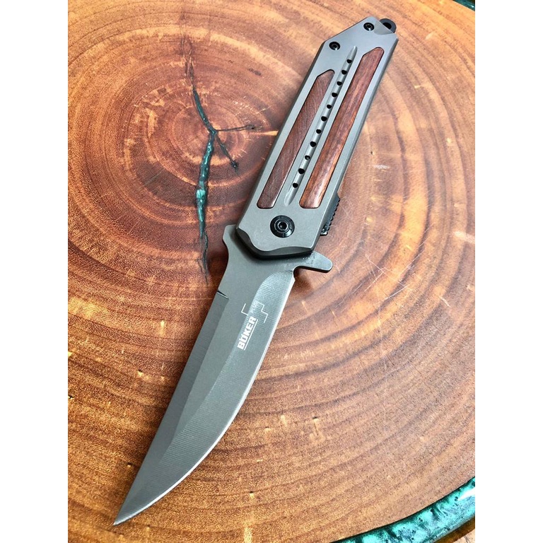 Canivete Em Aco Semi Automatico Estilo Boker 1735 | Shopee Brasil