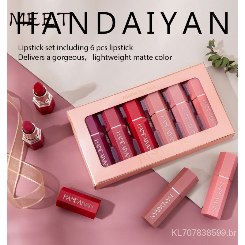 Handaiyan 6 Cores Batom Matte R1TI | Shopee Brasil