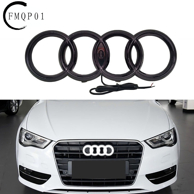 1x Para Audi Logo Light LED Insignia Luz 4Ring Adesivo Dianteiro Traseiro A6 A5 A4 A7 A8 A3 A1 ...