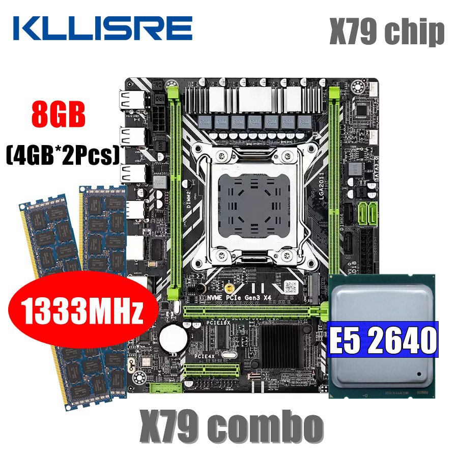 kit Combinador De Placa-Mãe Cllisre x79 lga 2011 e5 2640 cpu 2 * 4gb = 8gb De Memória ddr3 1333 ...